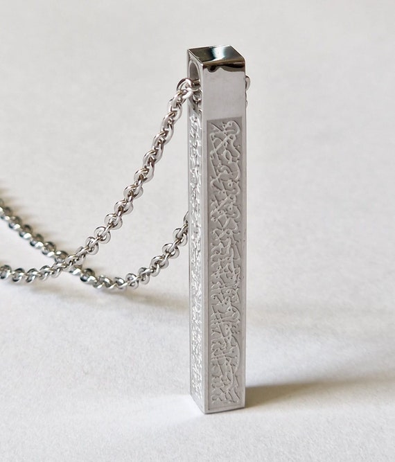 Stainless steel engraved necklace store