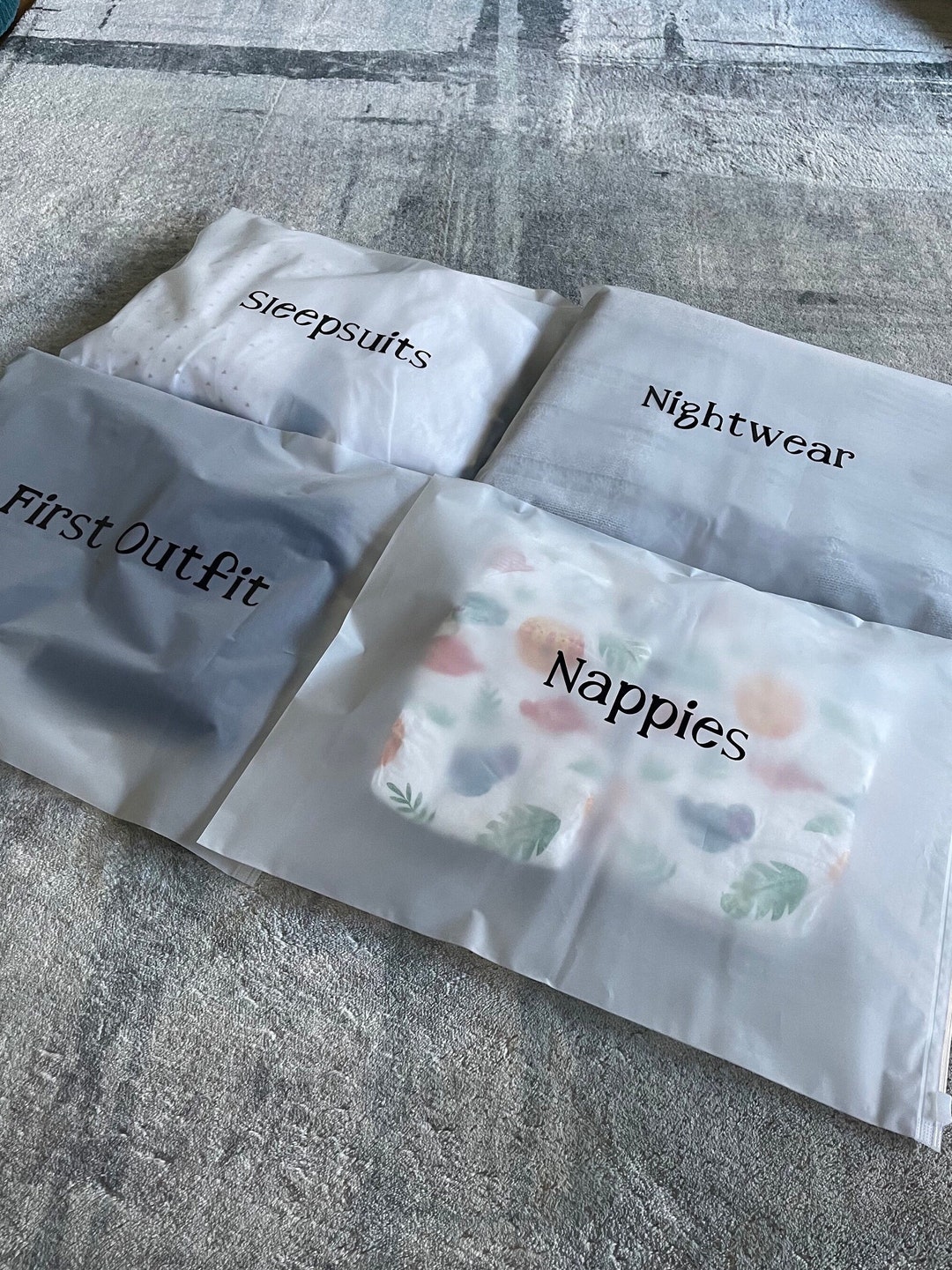 10 X Personalised Maternity Baby Hospital Bag Organiser Bags L Labour ...