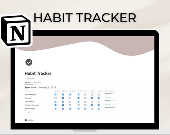 Habit Tracker Planner Notion Template - Etsy