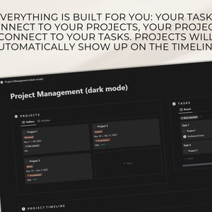 Notion Template Project Manager Dark Mode | Notion Dashboard, All in ...