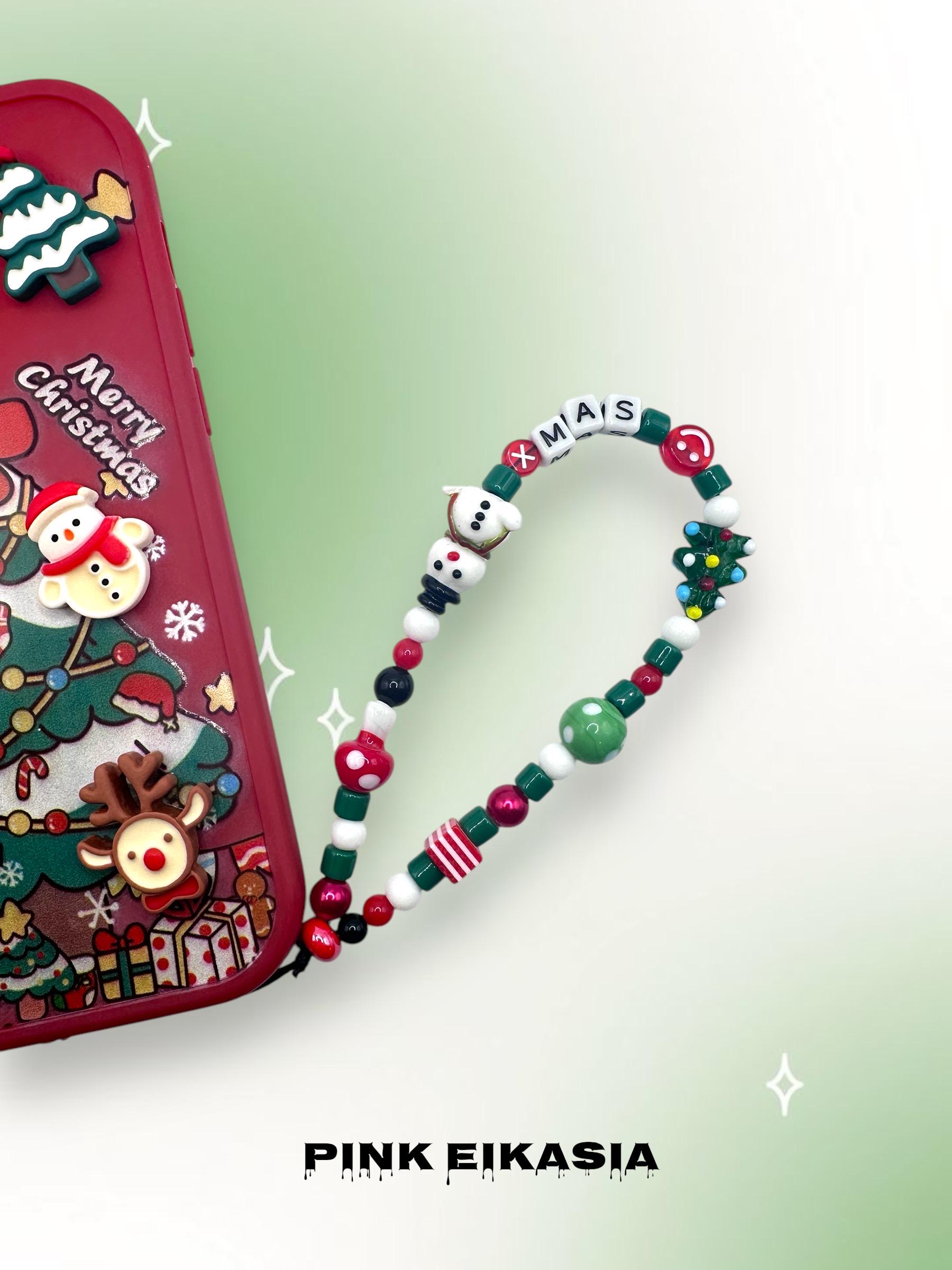 Christmas Phone Charm Strap, Christmas Gift, iPhone Accessories, Bead ...
