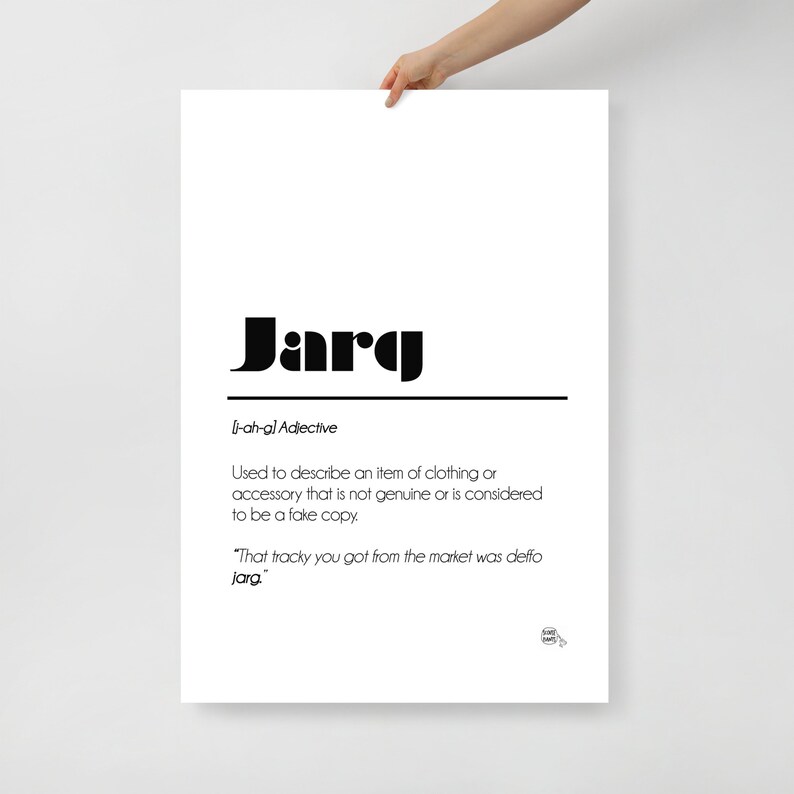 Scouse Word Definition Poster: Jarg - Etsy