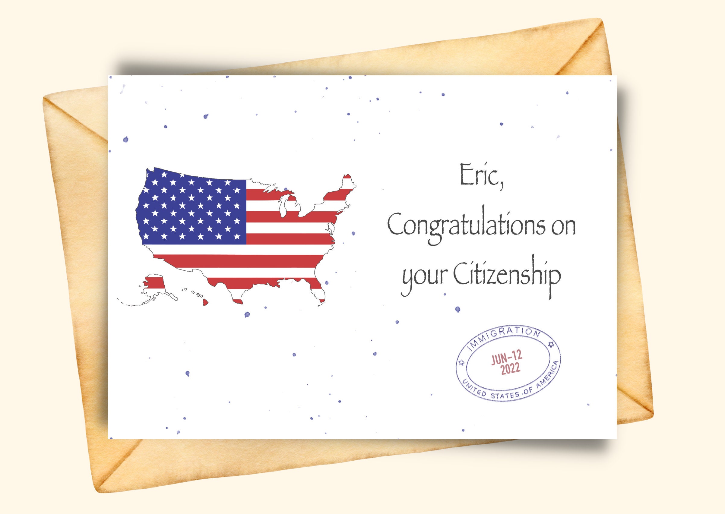 Personalized American Citizenship Card, Immigration USA Becoming ...