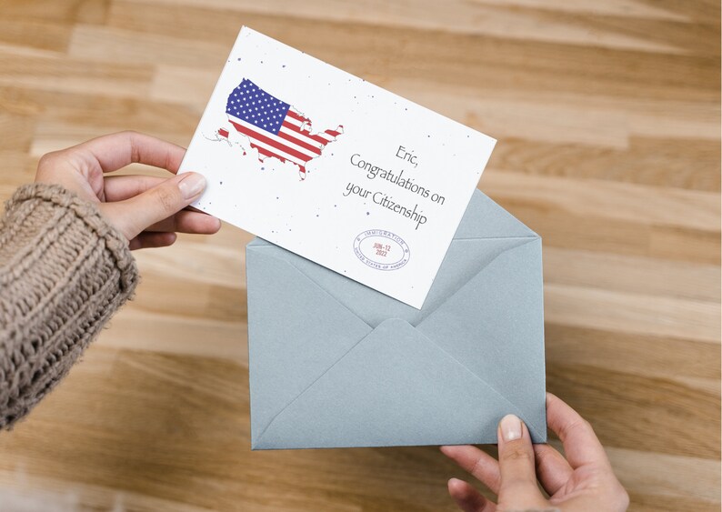 Personalized American Citizenship Card, Immigration USA Becoming ...