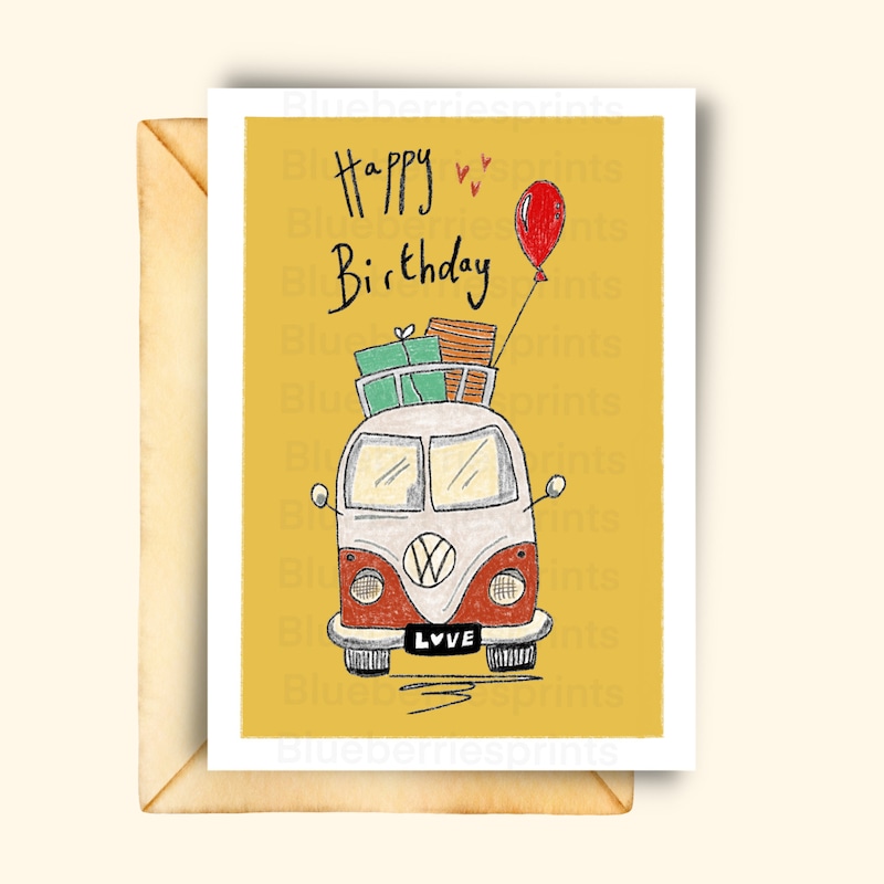 Vw Bus Card - Etsy
