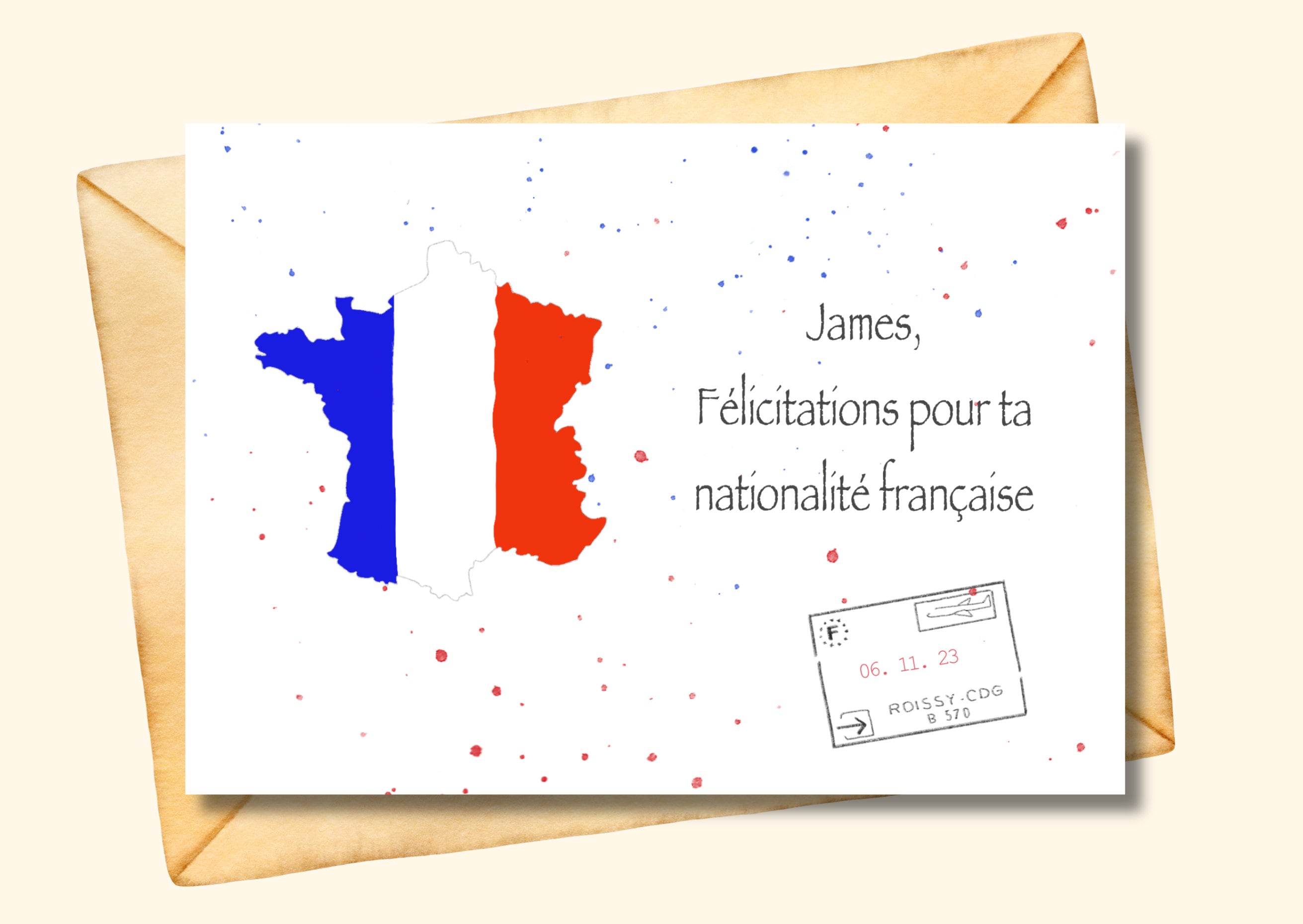 Personalized French Citizenship Card, Immigration France Becoming ...