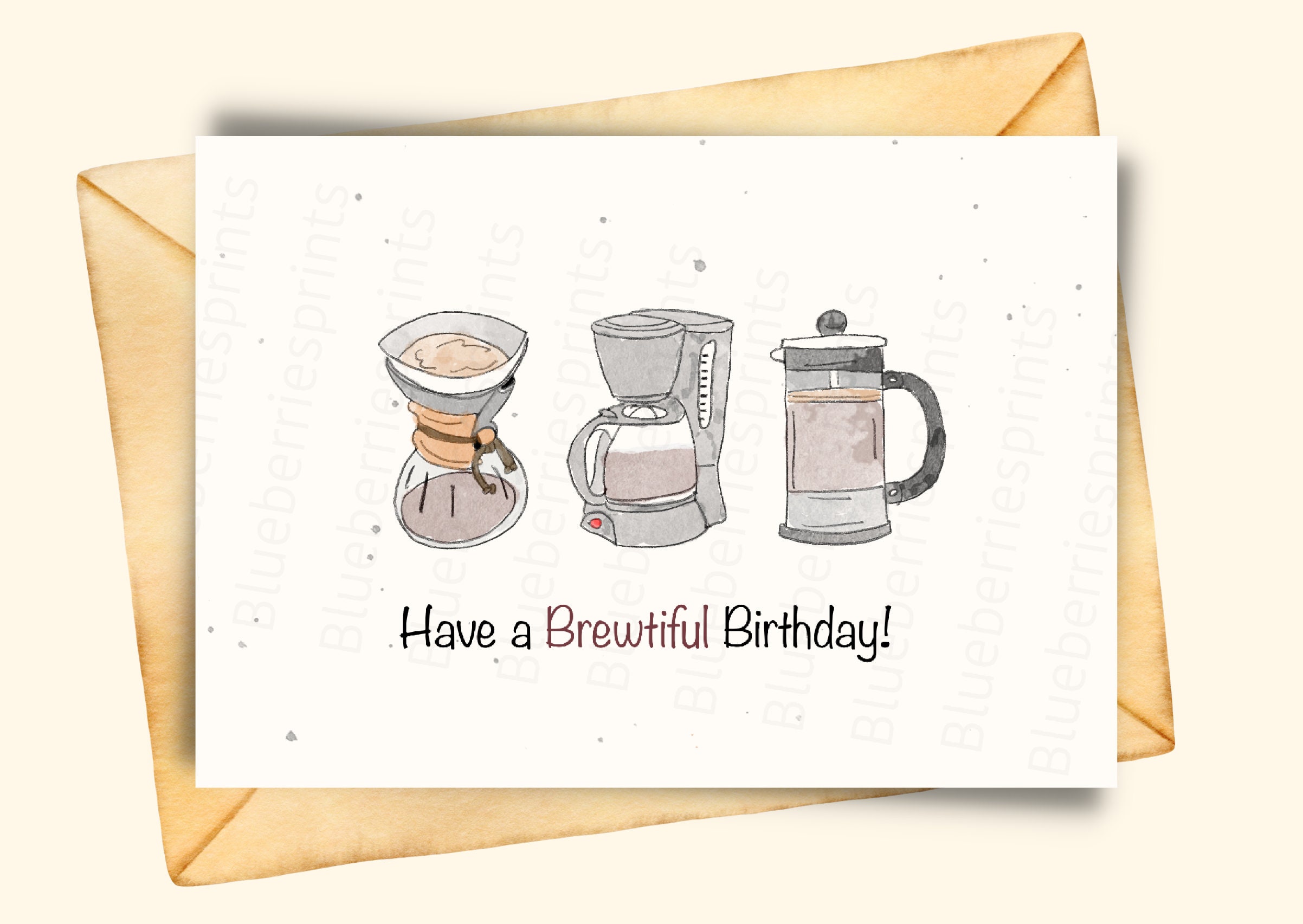 Coffee Lover Birthday Card Instant Birthday Card Printable Coffee ...