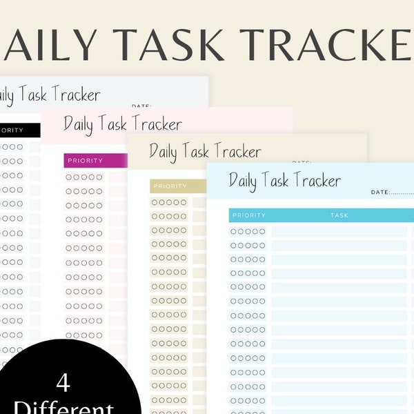 Undated Daily Task Tracker, Printable Task List - Etsy
