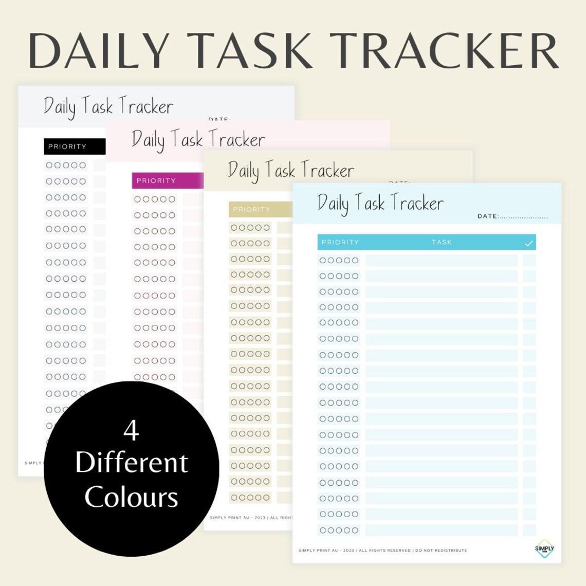 Undated Daily Task Tracker, Printable Task List - Etsy
