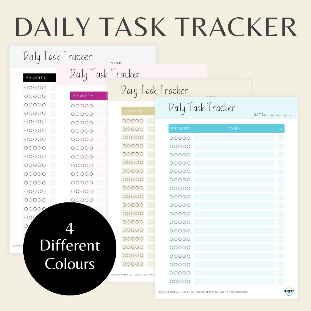 Undated Daily Task Tracker, Printable Task List - Etsy