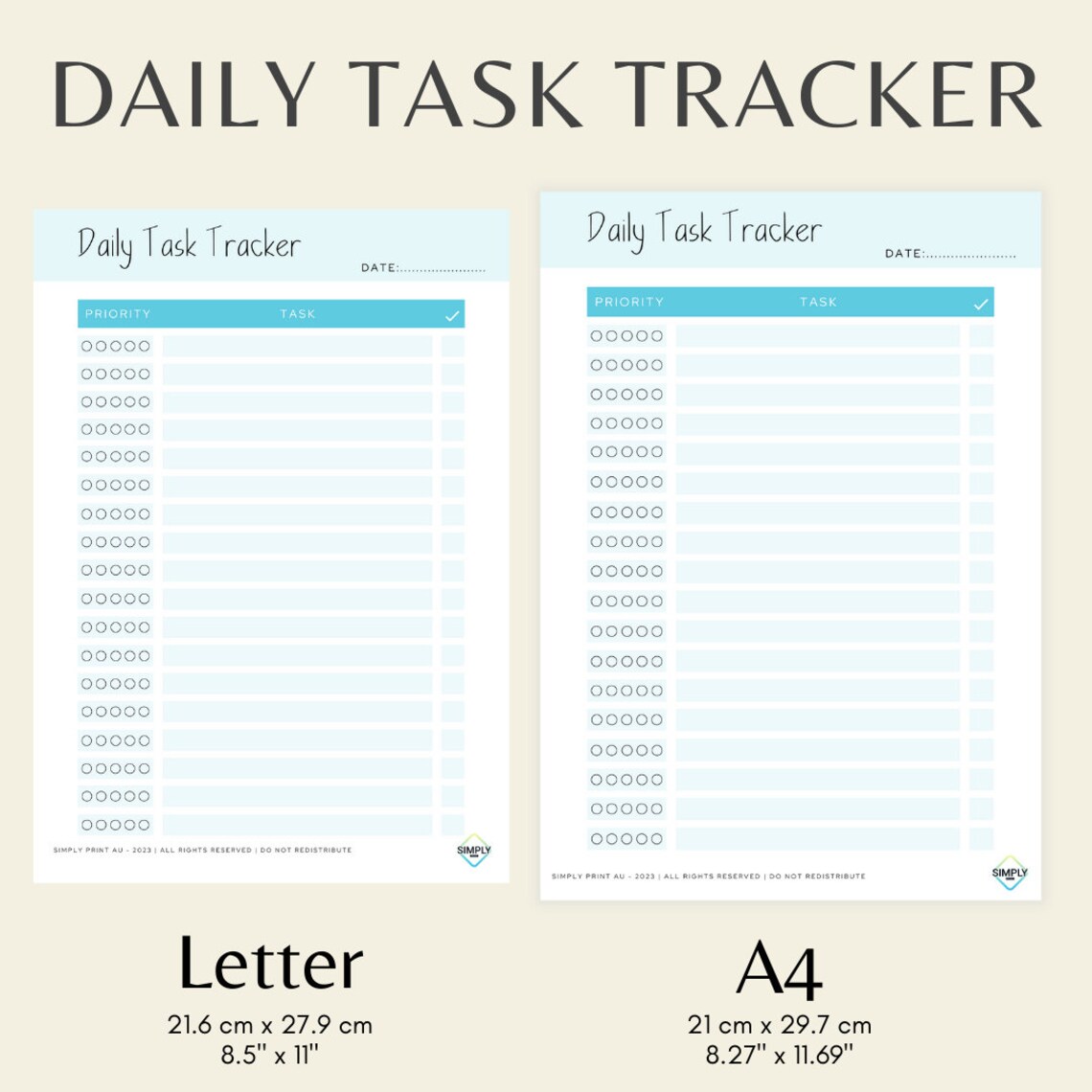 Undated Daily Task Tracker, Printable Task List - Etsy