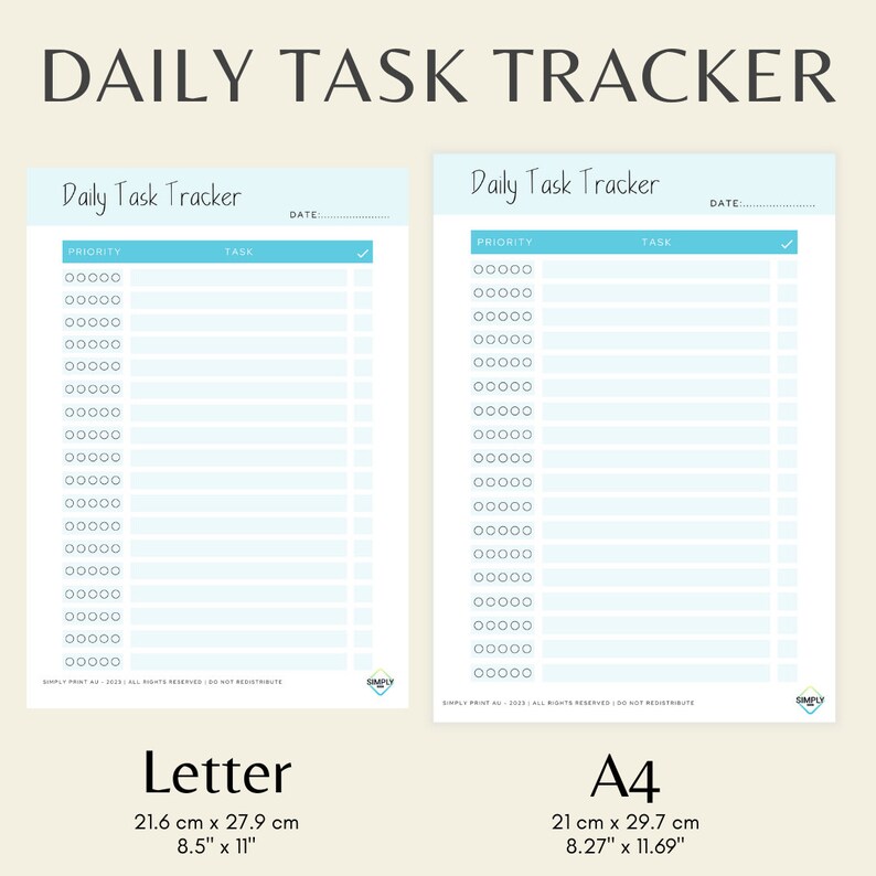 Undated Daily Task Tracker, Printable Task List - Etsy