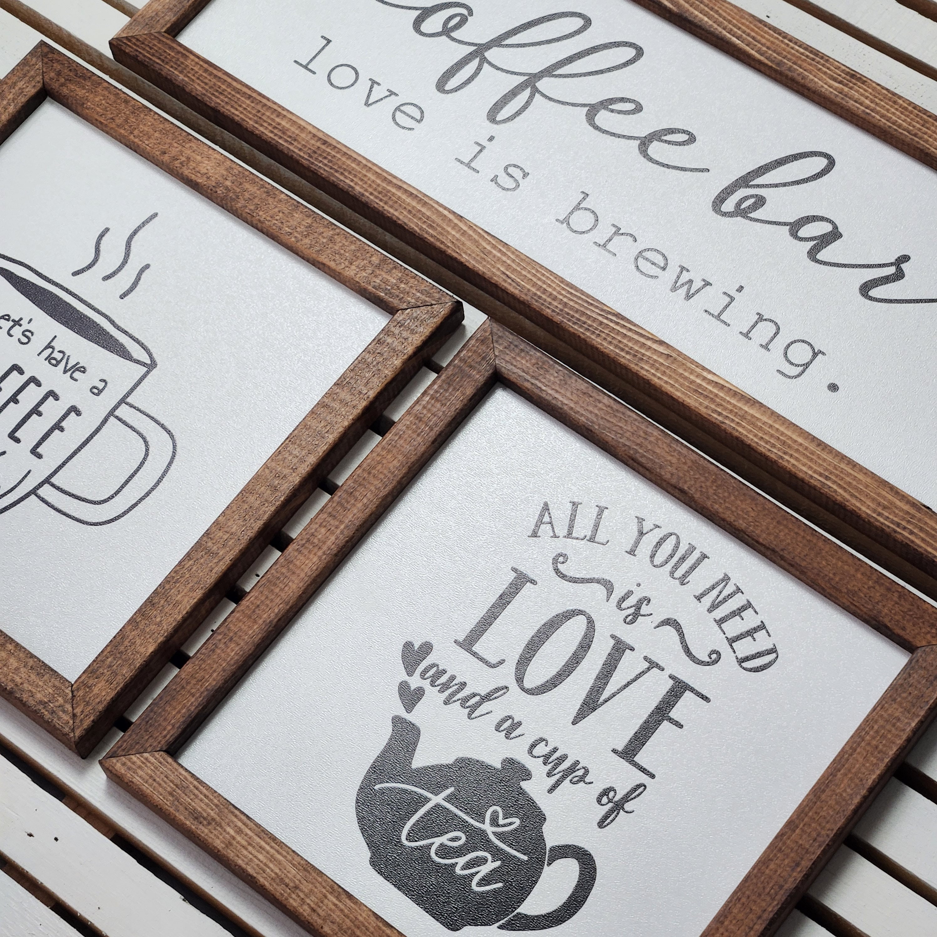 Coffee Corner Coffee Themed Wood Frame Set - Etsy