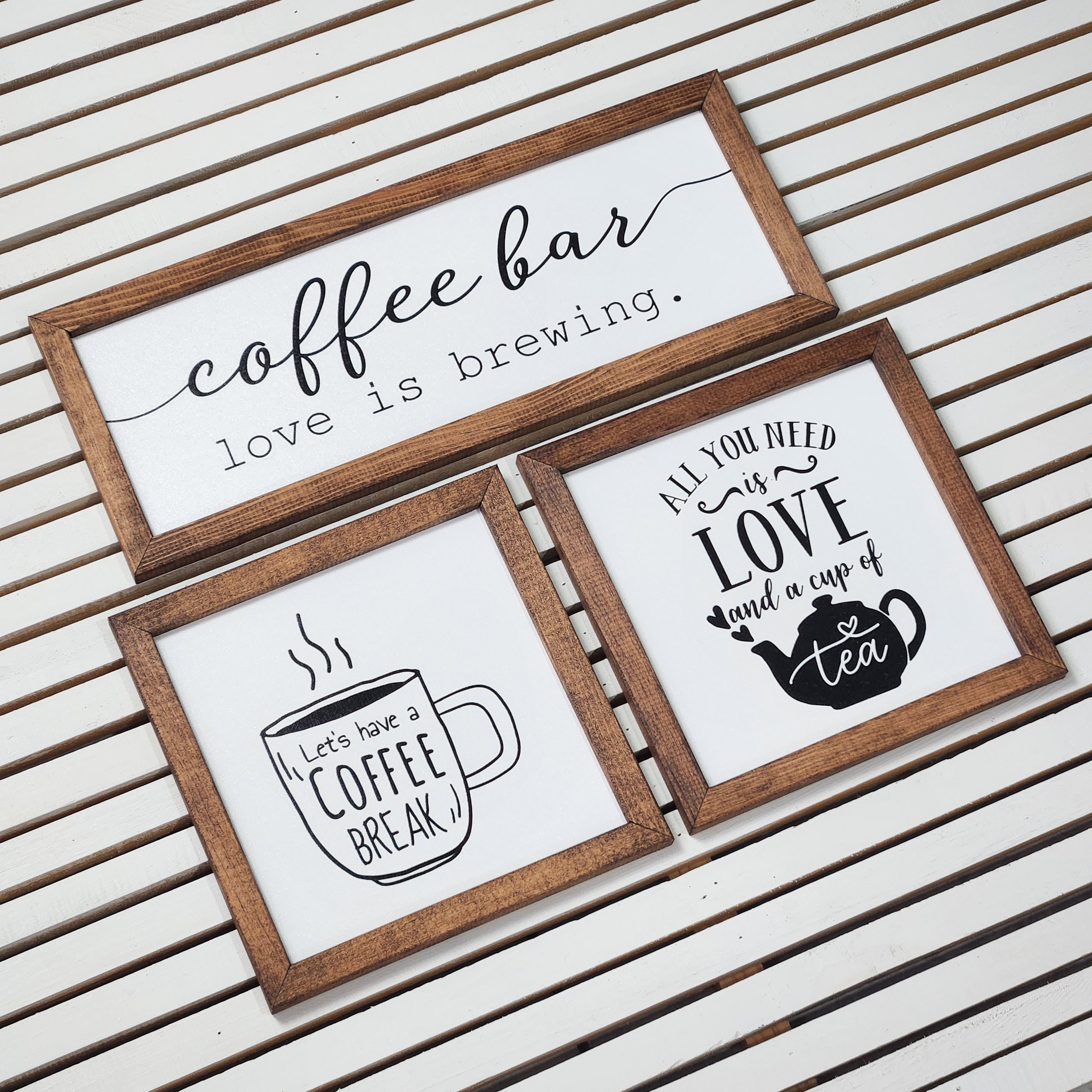 Coffee Corner Coffee Themed Wood Frame Set - Etsy