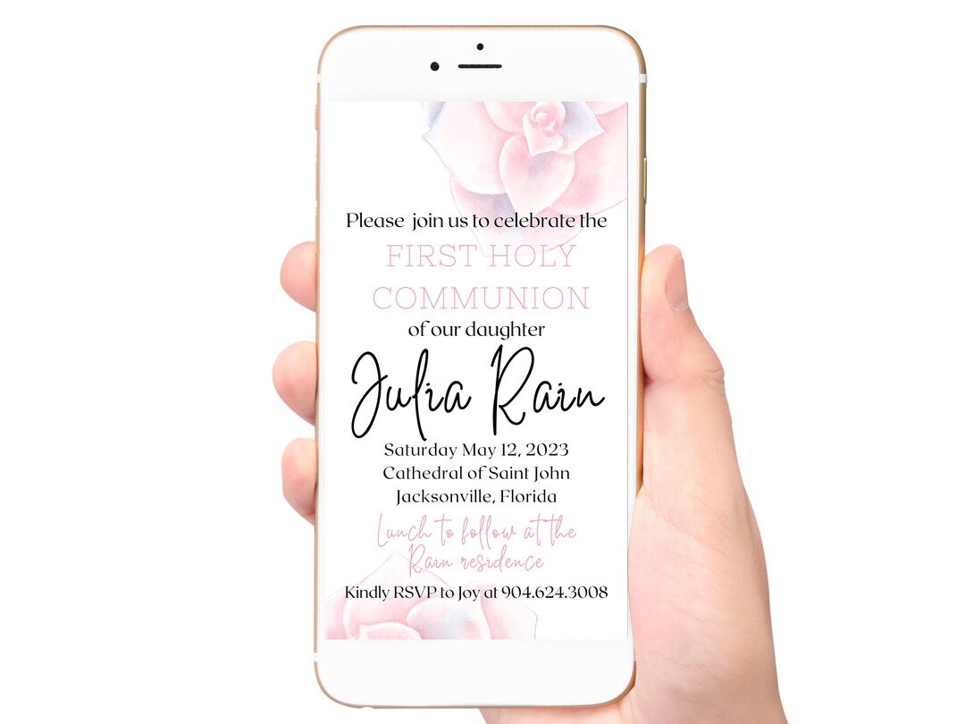 Electronic Invitation, Digital Grad Invite, Communion Invite, Mobile ...