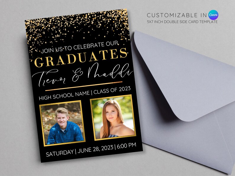 Twin Graduation Announcement, Grad Invitation, Class of 2023 ...