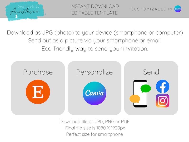 Electronic Invitation, Digital Grad Invite, Birthday Ecard, Mobile ...