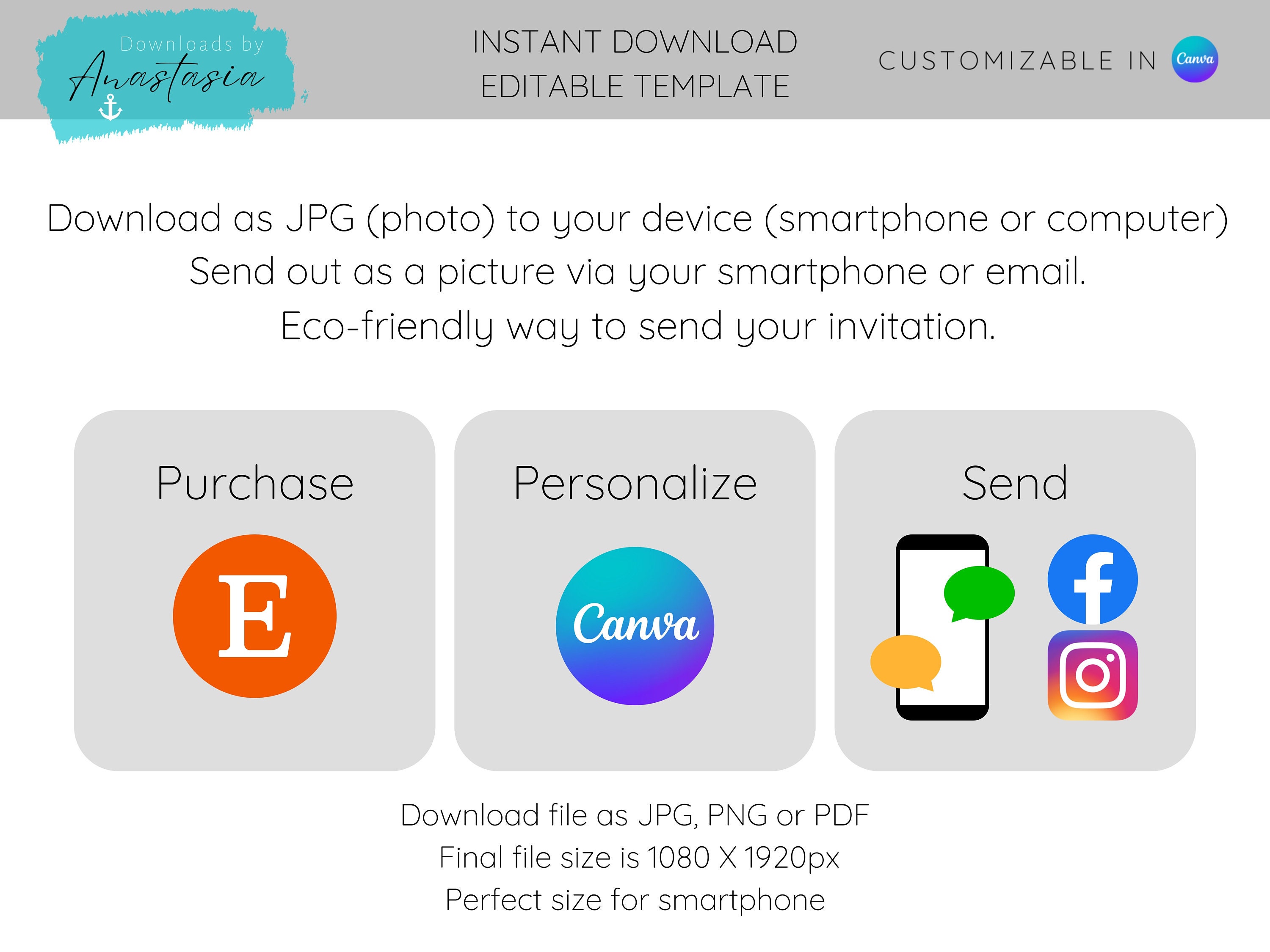 Electronic Invitation, Digital Grad Invite, Birthday Ecard, Mobile ...