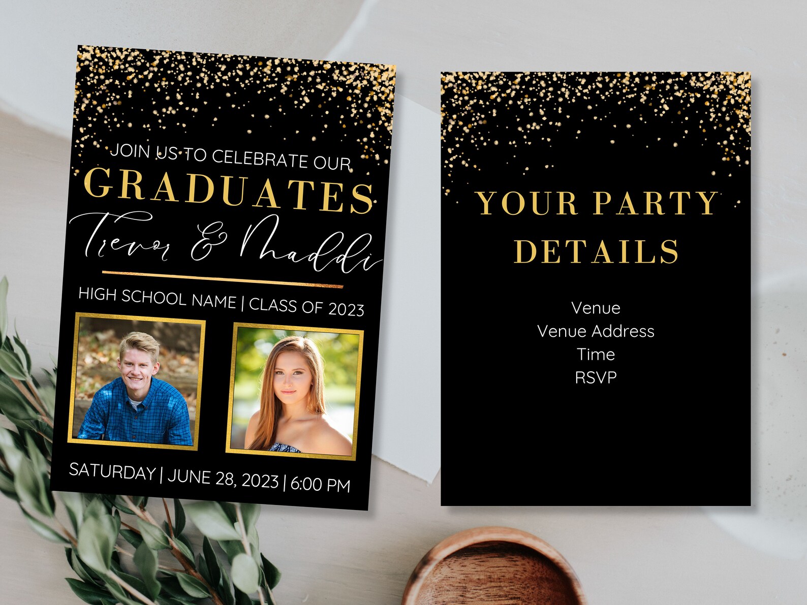 Twin Graduation Announcement, Grad Invitation, Class of 2023 ...