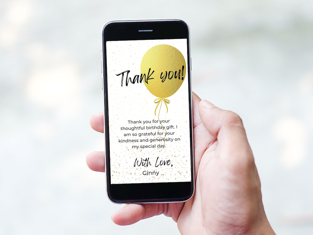 Electronic Thank You Card, Digital Birthday Card, Birthday Ecard ...