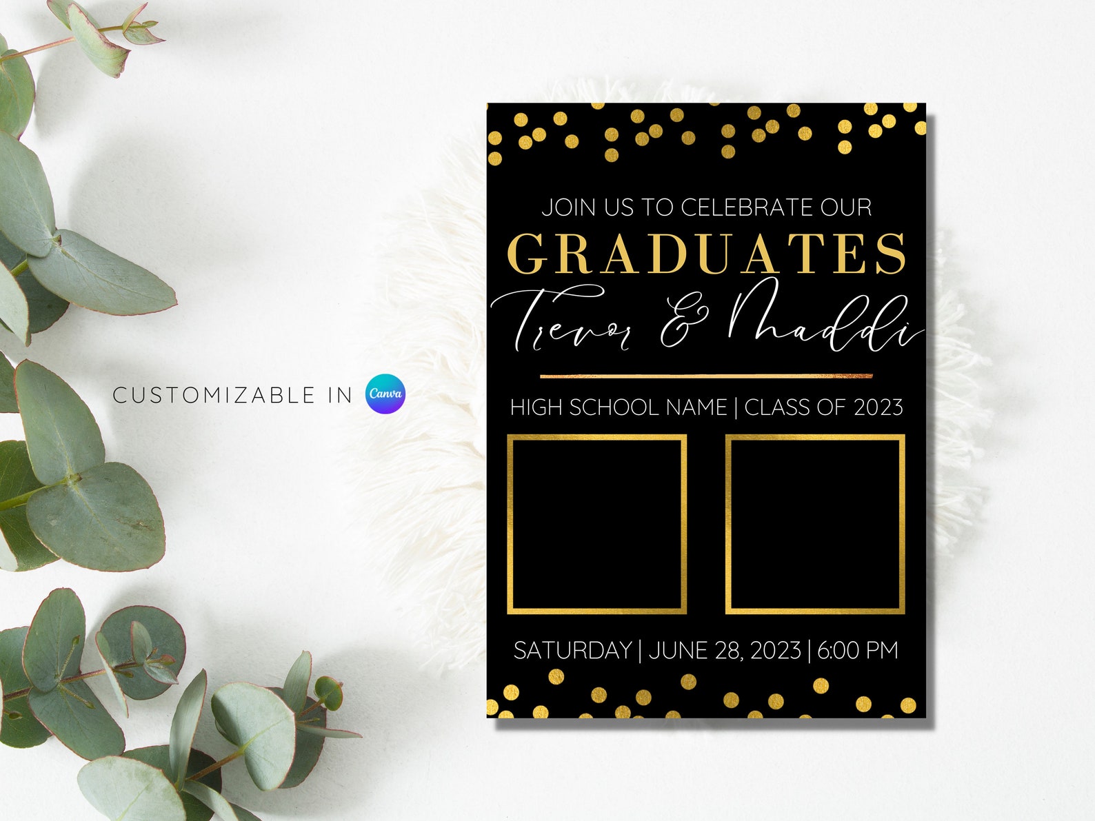 Twin Graduation Announcement, Grad Invitation, Class of 2023 ...