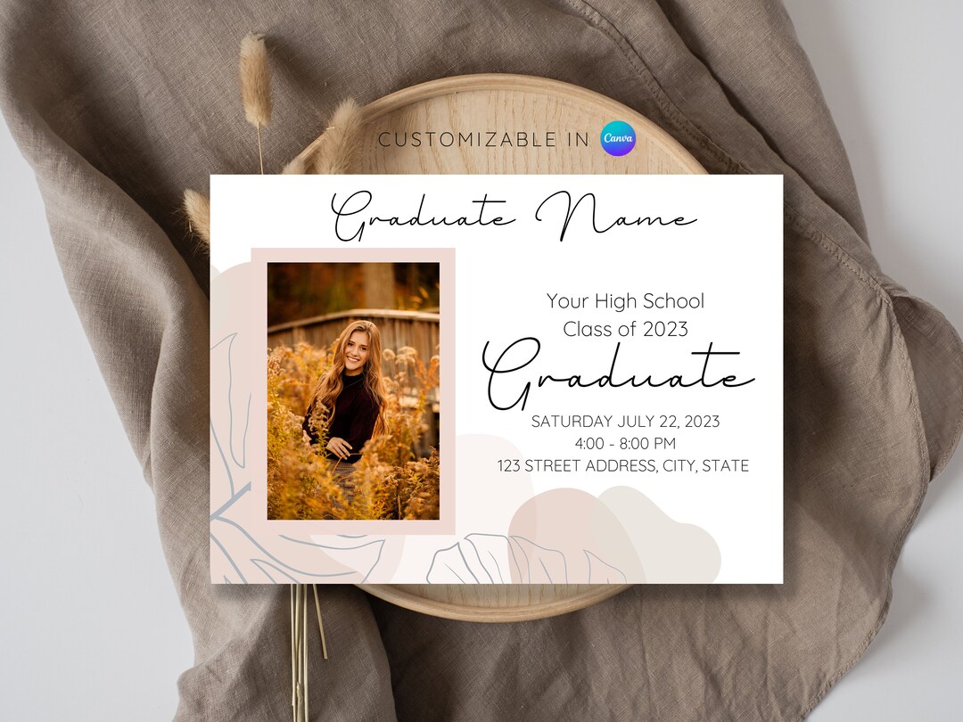 Boho Graduation Announcement Template, Class of 2023, Boho Graduation ...