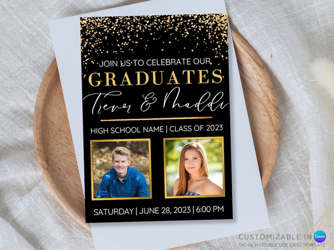 Twin Graduation Announcement, Grad Invitation, Class of 2023 ...