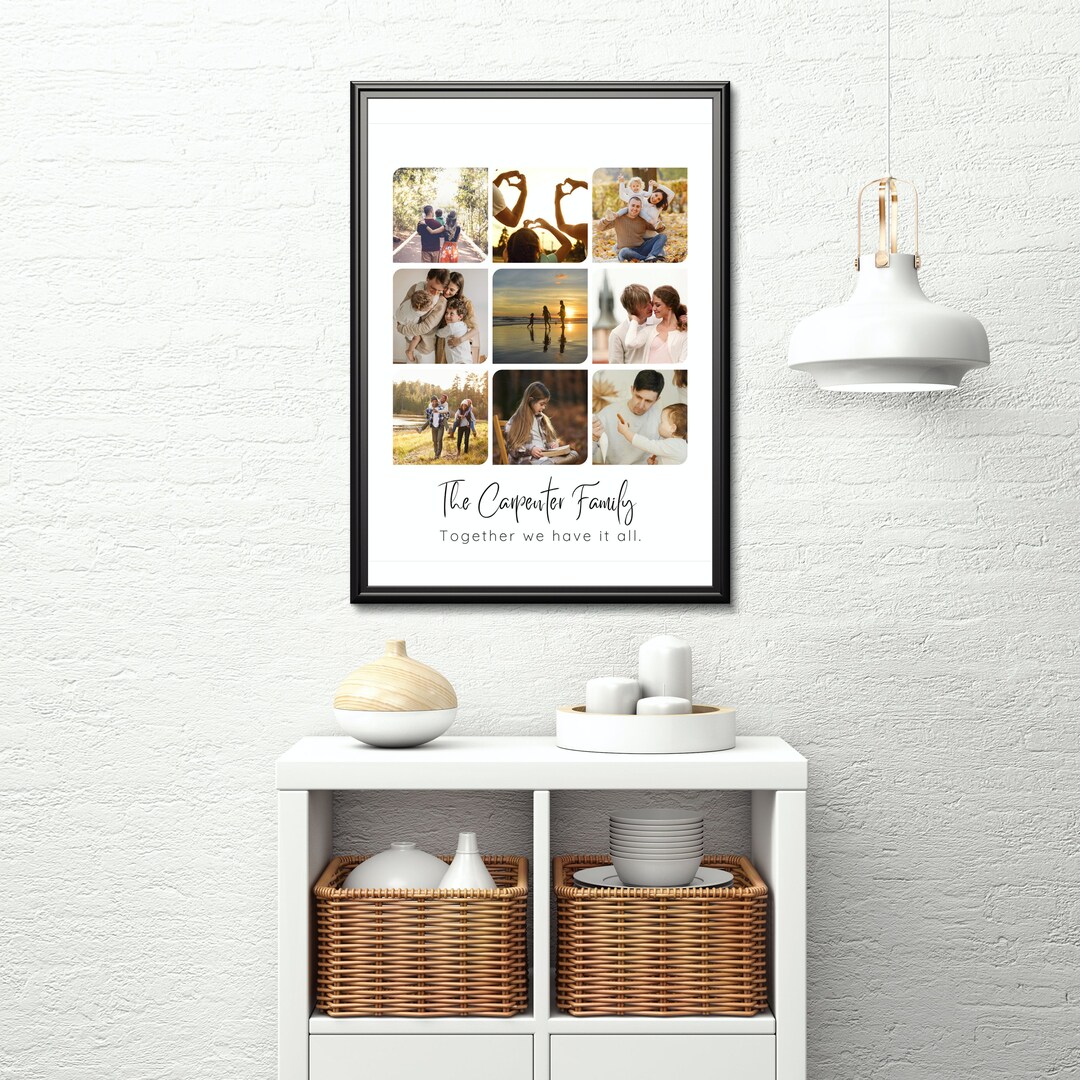 Family Photo Collage, Photo Gift, Poster Template, Custom Gift, Canva ...