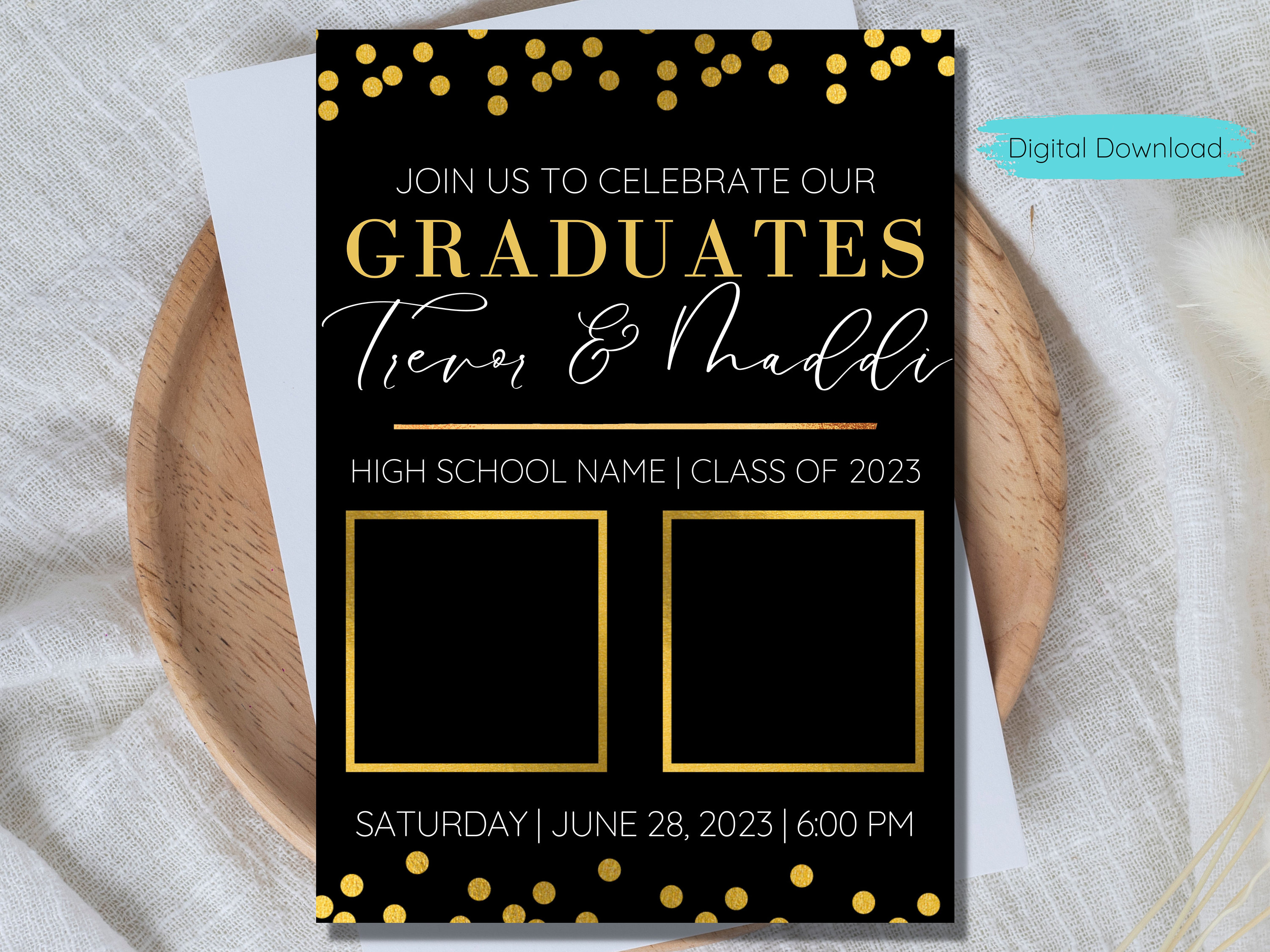 Twin Graduation Announcement, Grad Invitation, Class of 2023 ...