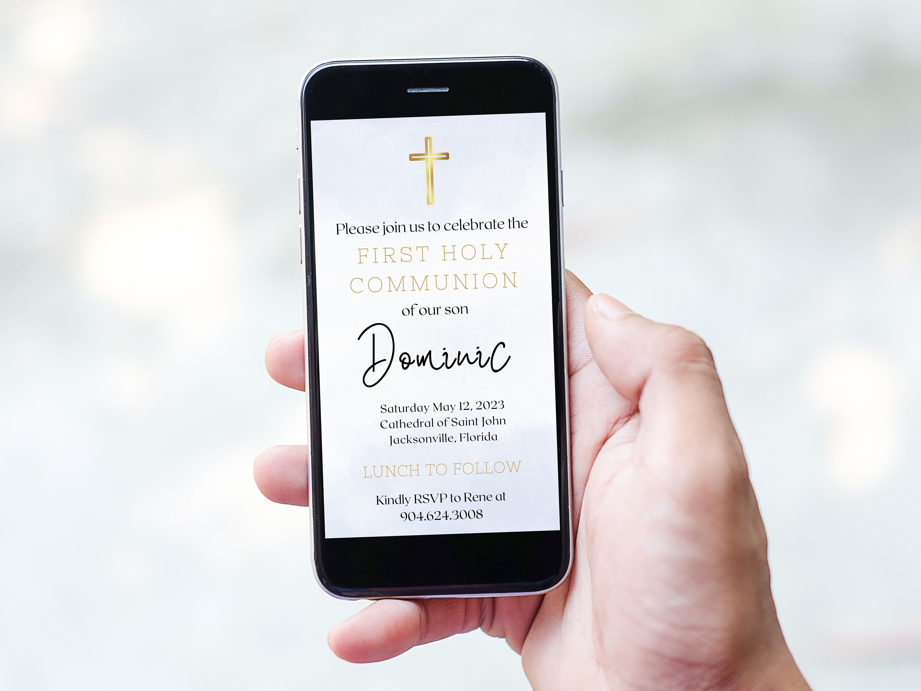 Electronic Invitation, Digital Grad Invite, Communion Invite, Mobile ...