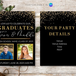 Twin Graduation Announcement, Grad Invitation, Class of 2023 ...