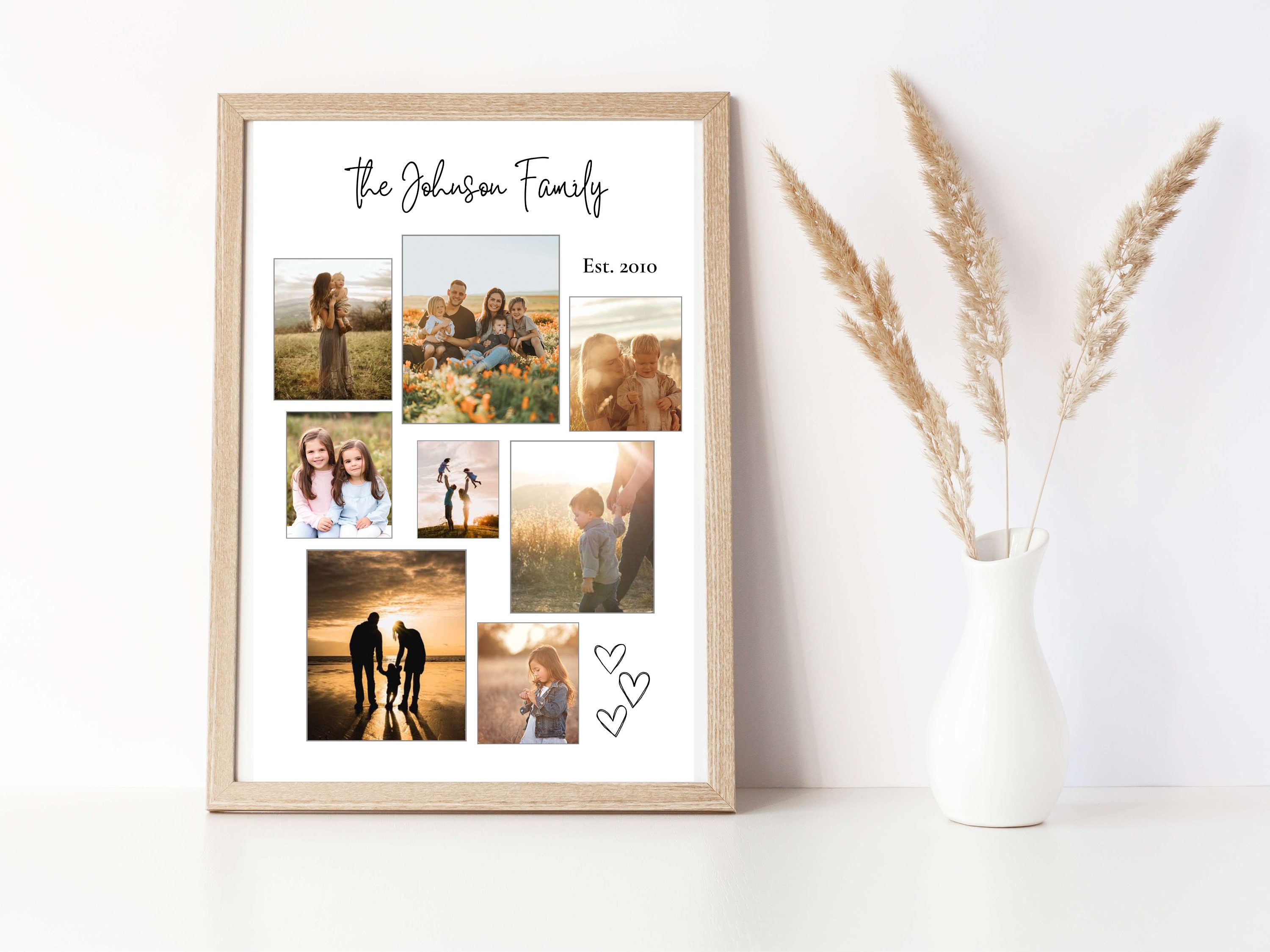 Family Photo Collage, Poster Template, Custom Gift, Canva Template ...