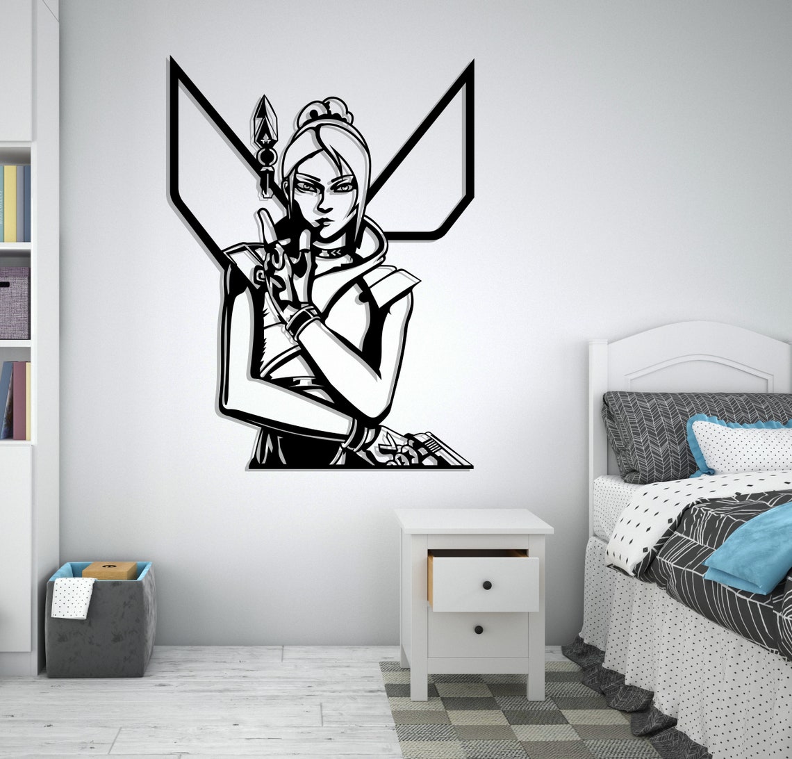 Jett Metal Wall Art, Valorant Wall Decor, Jet Portrait Art, Gifts for ...