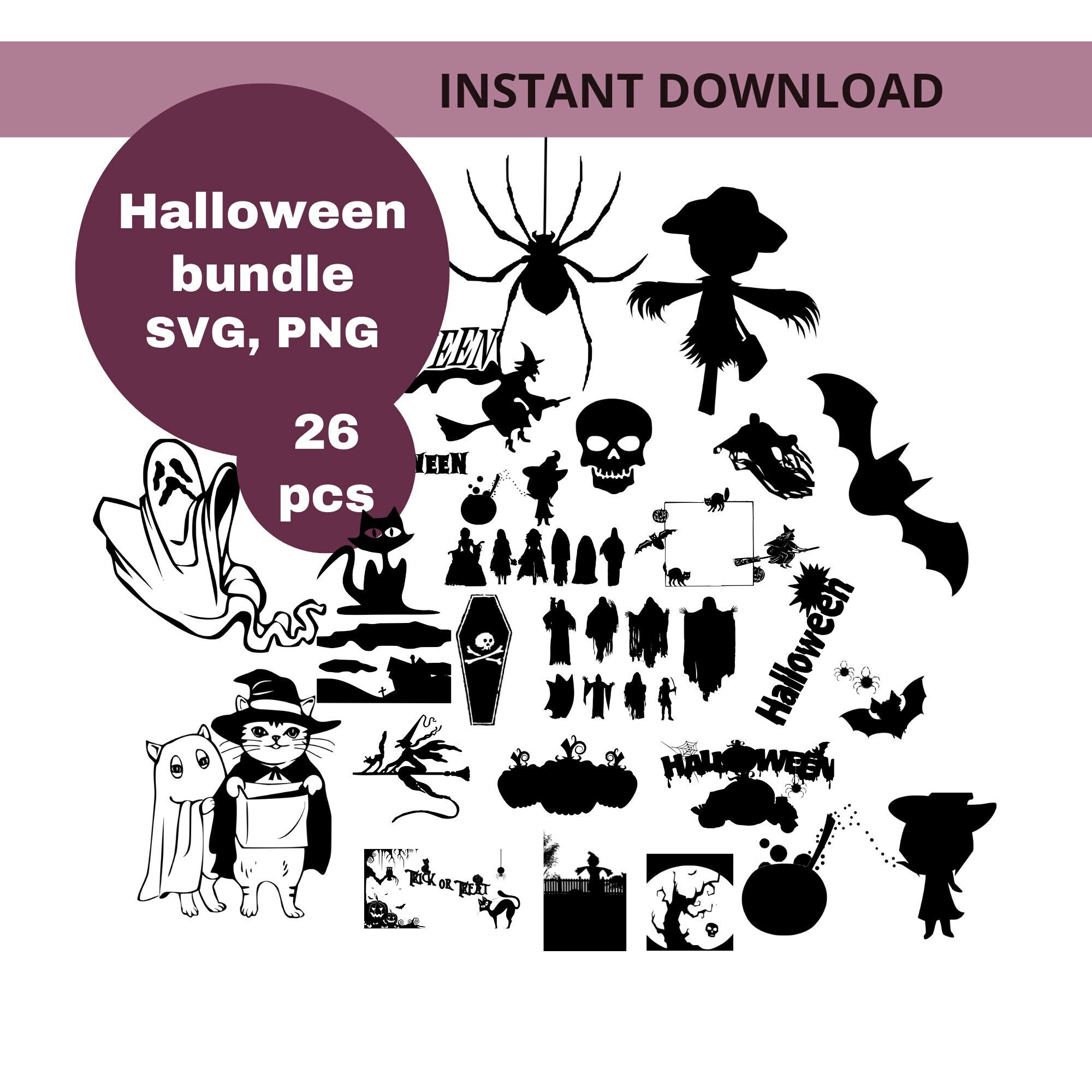 Halloween SVG Bundle, Cut File Cricut, Halloween SVG, Fall Svg, Ghost ...
