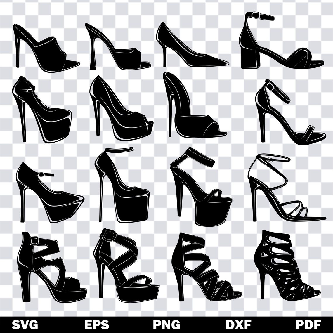 High Heels SVG, Women Shoes SVG, High Heels Clipart, High Heels Glossy ...