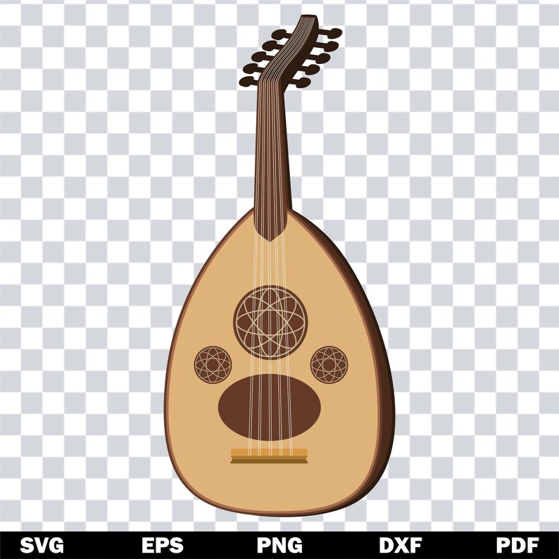 Oud Arabic Music Instrument SVG, Oud Islamic Music Instrument Clipart ...