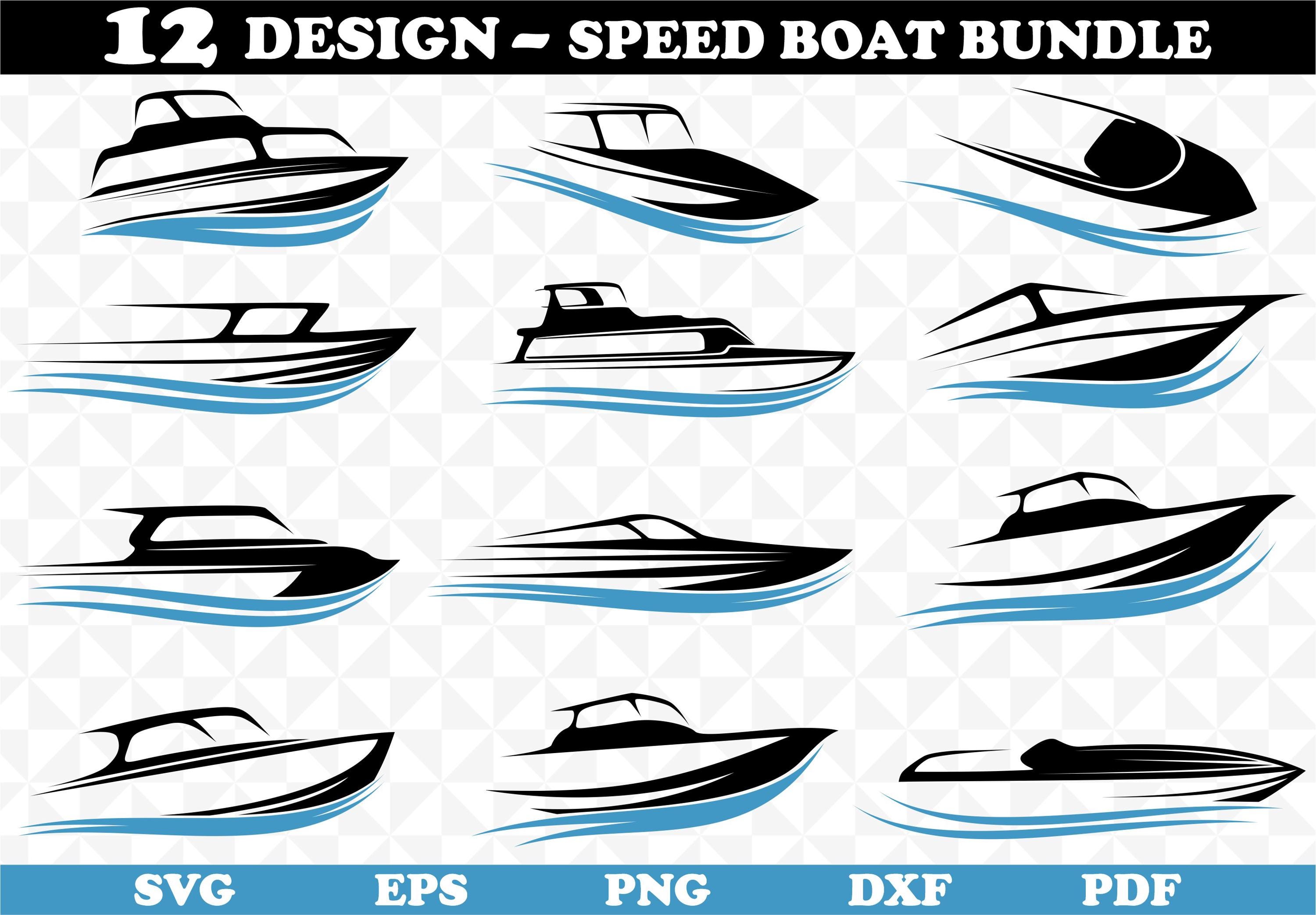Speed Boat SVG Bundle, Speed Boat Clipart, Sailboat Symbol, Speed Boat ...