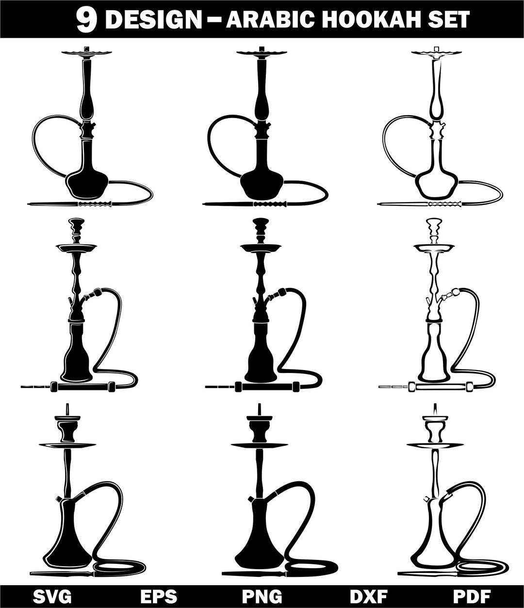 Arabic Hookah SVG, Traditional Shisha SVG, Arabian Hookah Clipart ...