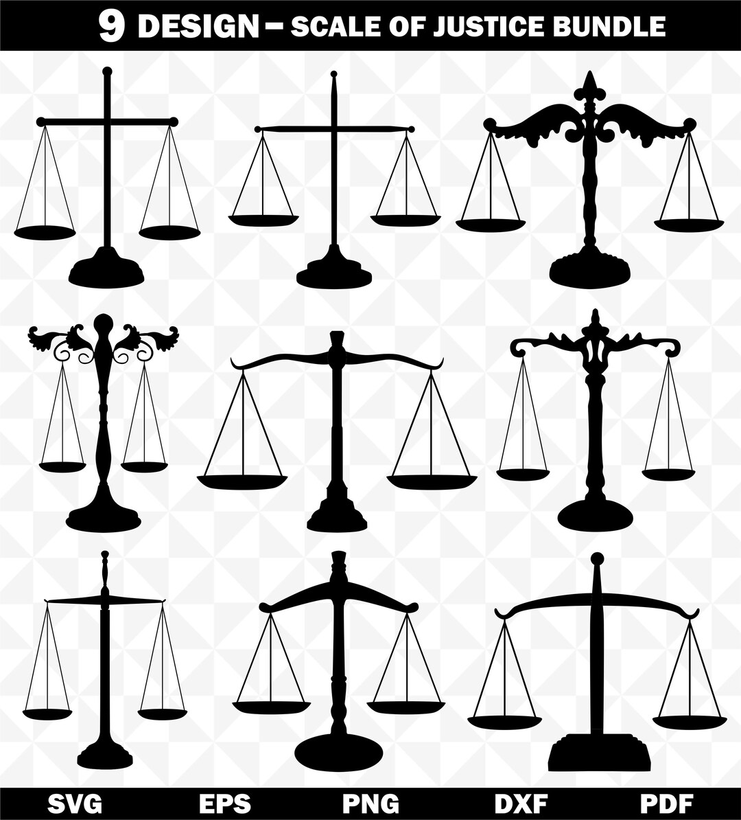 Justice Scale SVG Bundle, Justice Scale Silhouette Svg, Justice Scale ...