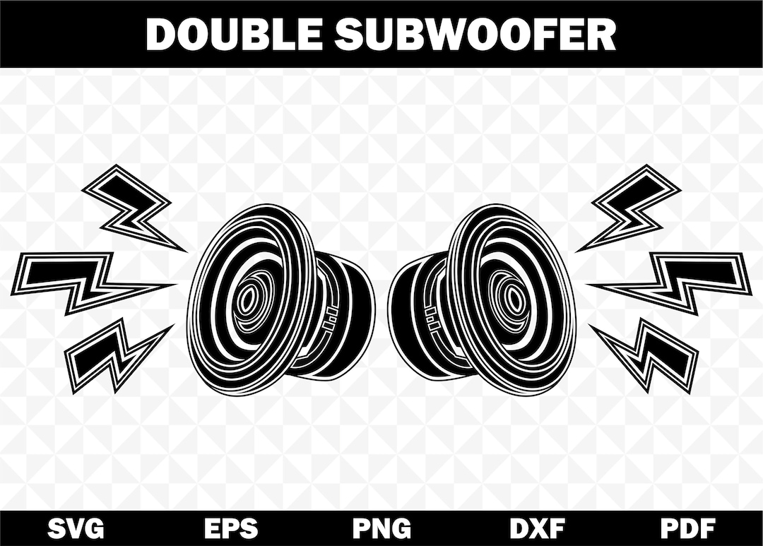 Double Subwoofer SVG, Car Speaker SVG, Audio Sound Clipart, Subwoofer ...