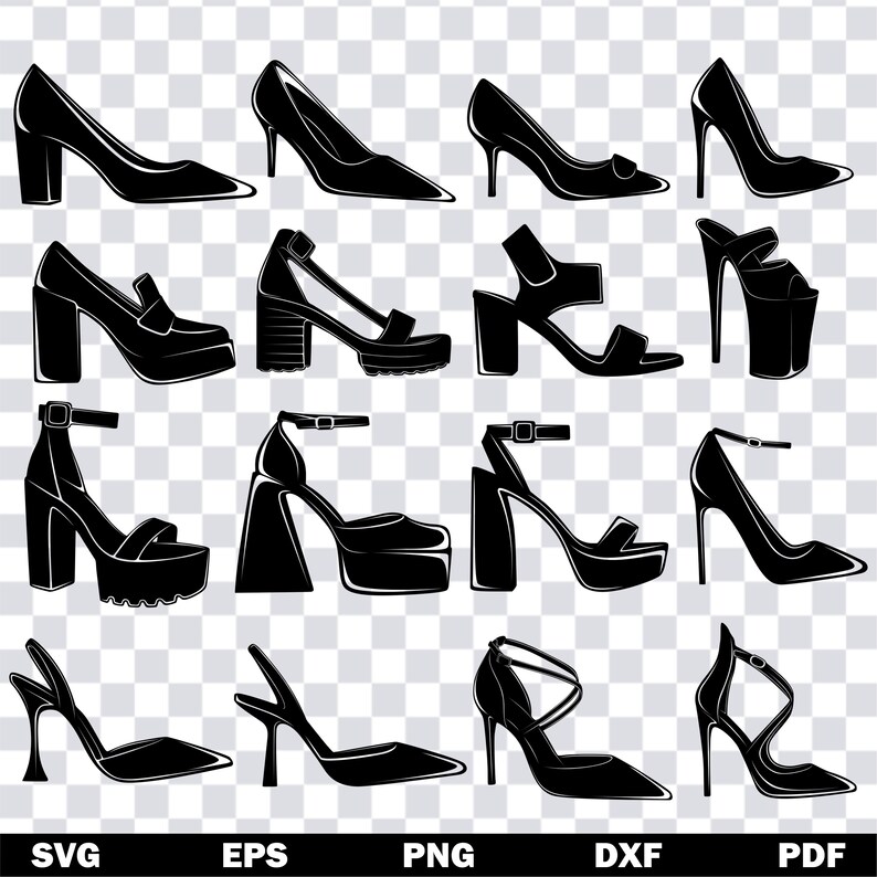 High Heels SVG, Women Shoes SVG, High Heels Clipart, High Heels Glossy ...