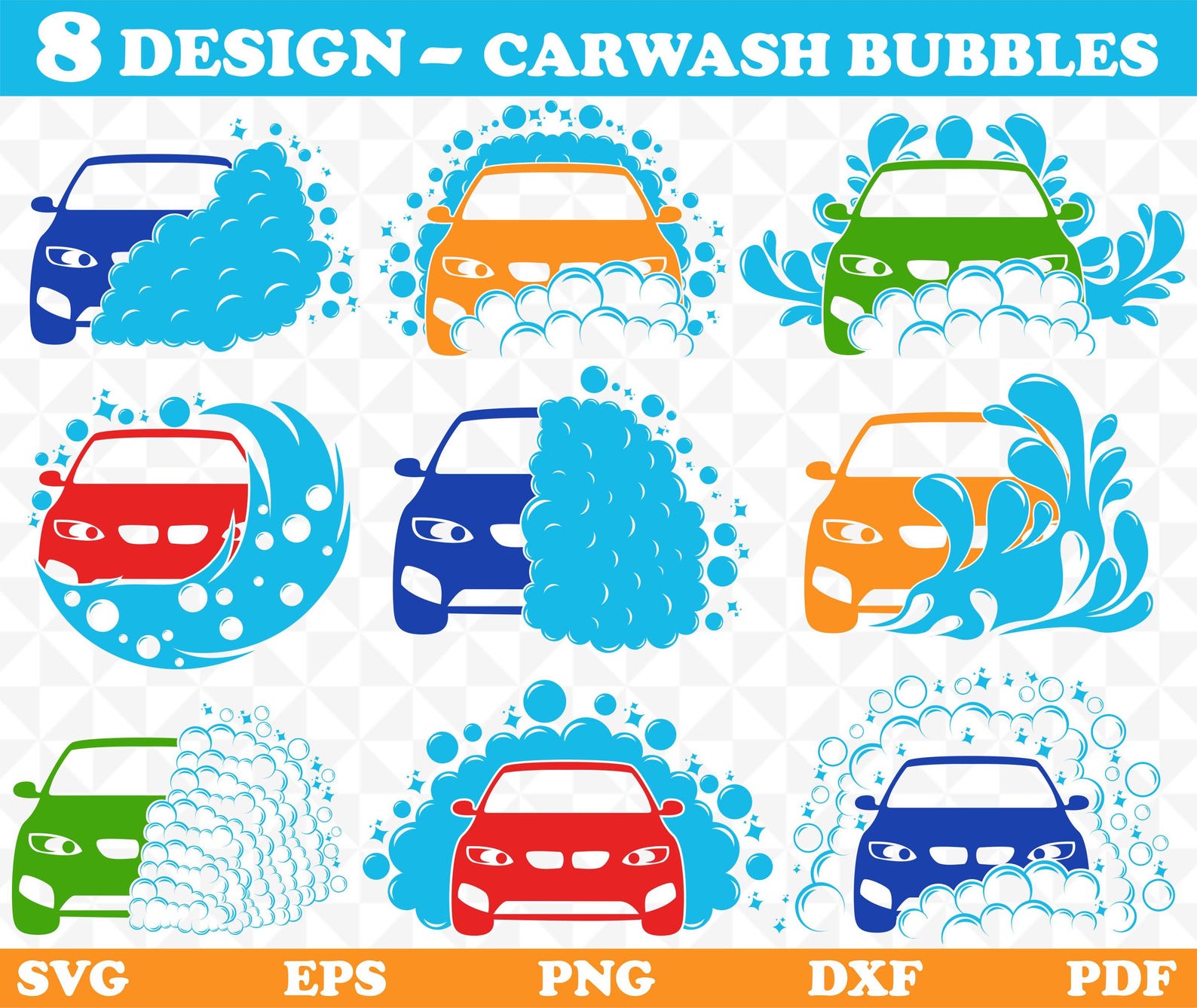 Car Wash SVG Bundle, Car Wash PNG Bundle, Car Wash Bubbles Clipart, Car ...