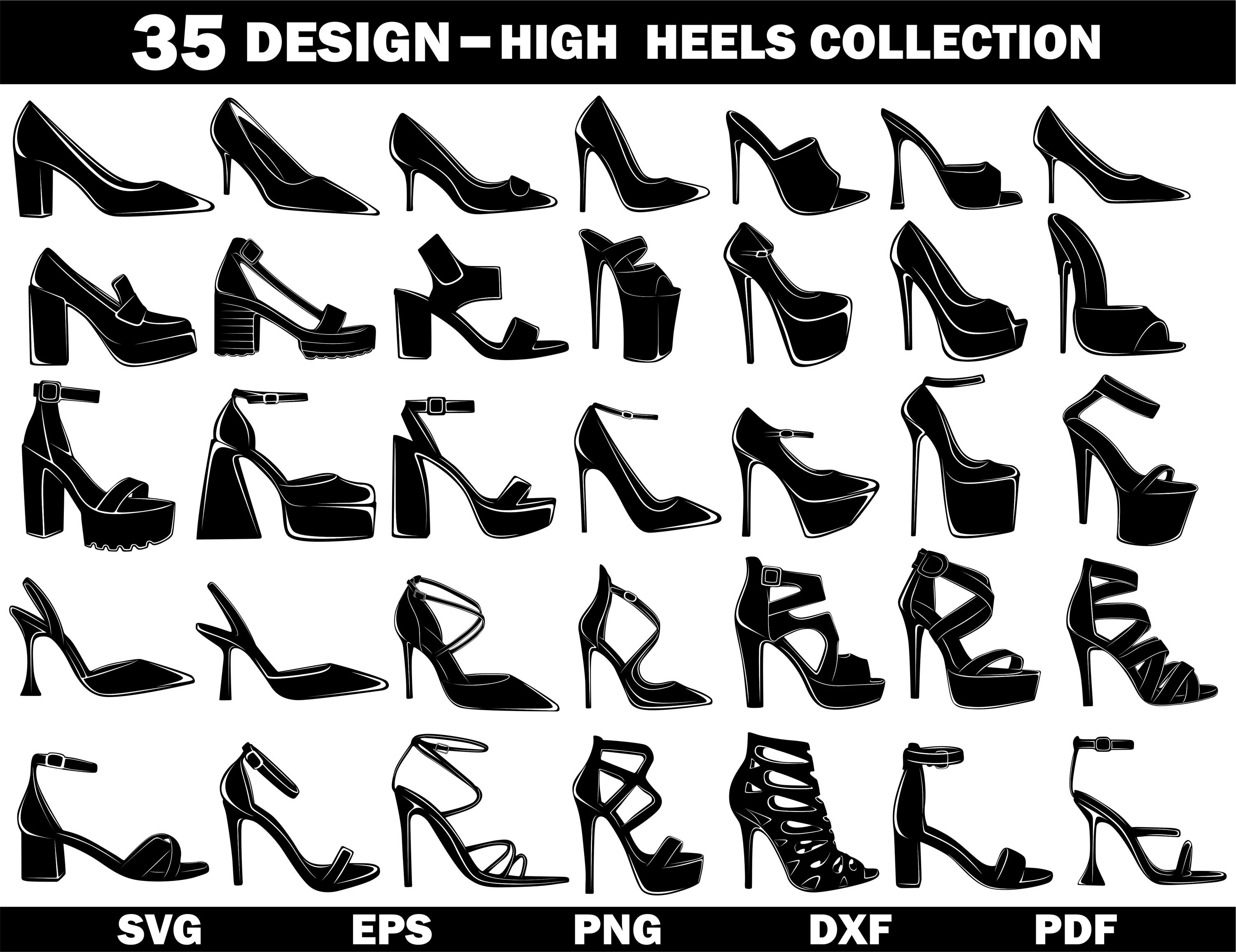 High Heels SVG, Women Shoes SVG, High Heels Clipart, High Heels Glossy ...