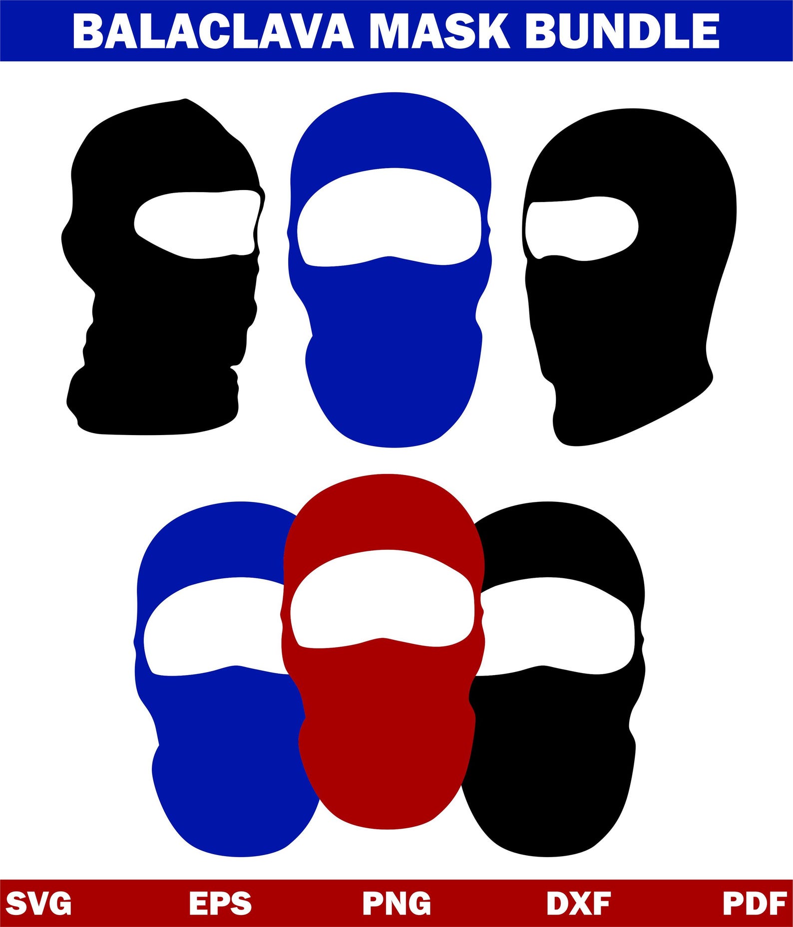 Balaclava SVG, Full Face Mask SVG, Balaclava Clipart, Ski Mask Vector ...