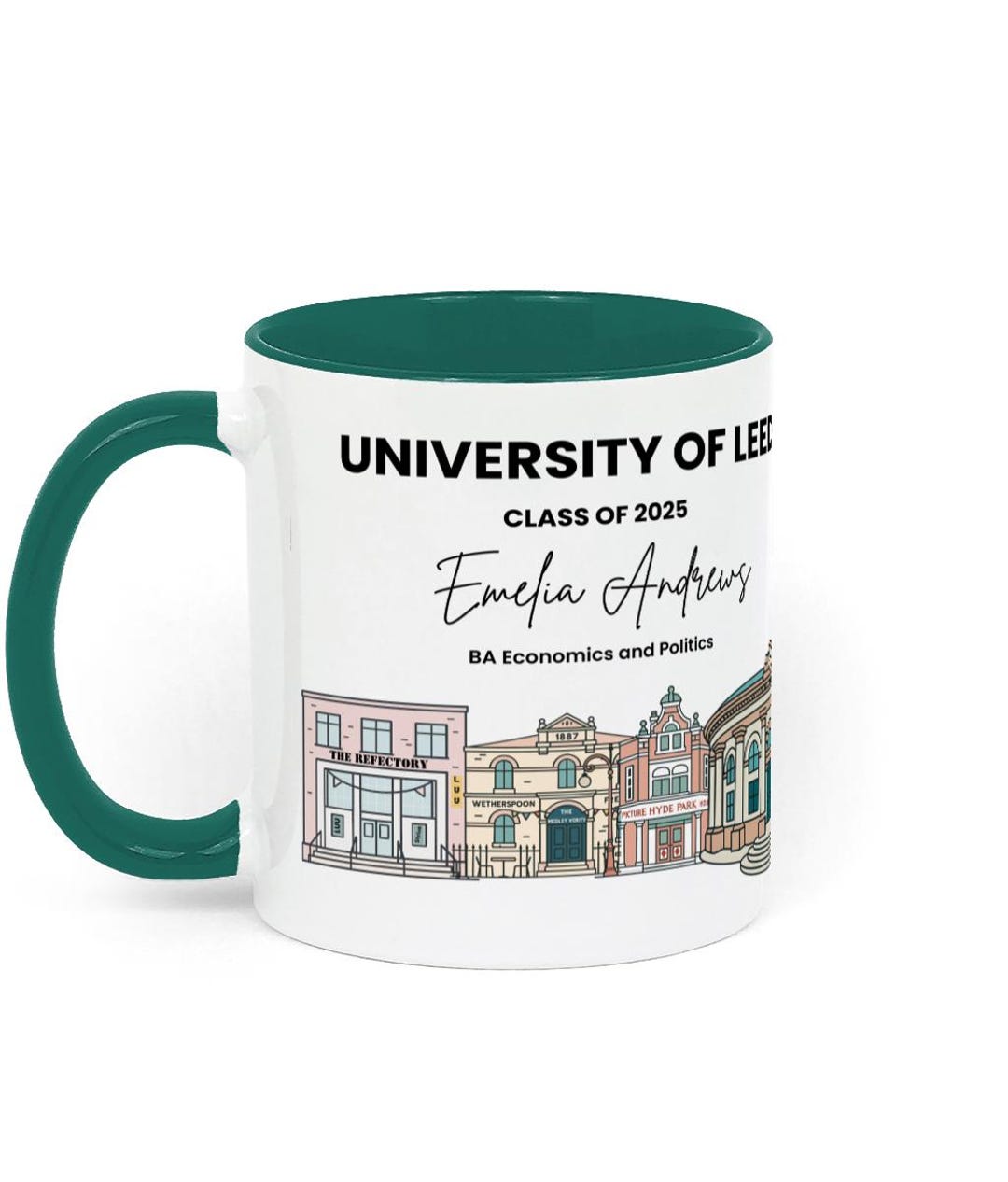 University of Leeds Personalised Graduation Mug | Iconic Landmarks and ...