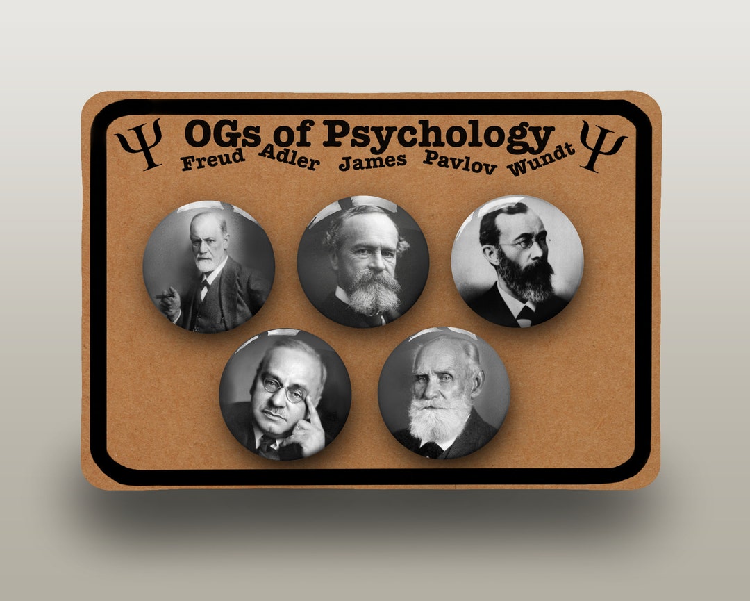 Ogs of Psychology Badge Button Pin - Set of 5 Badges Featuring 5 Iconic ...