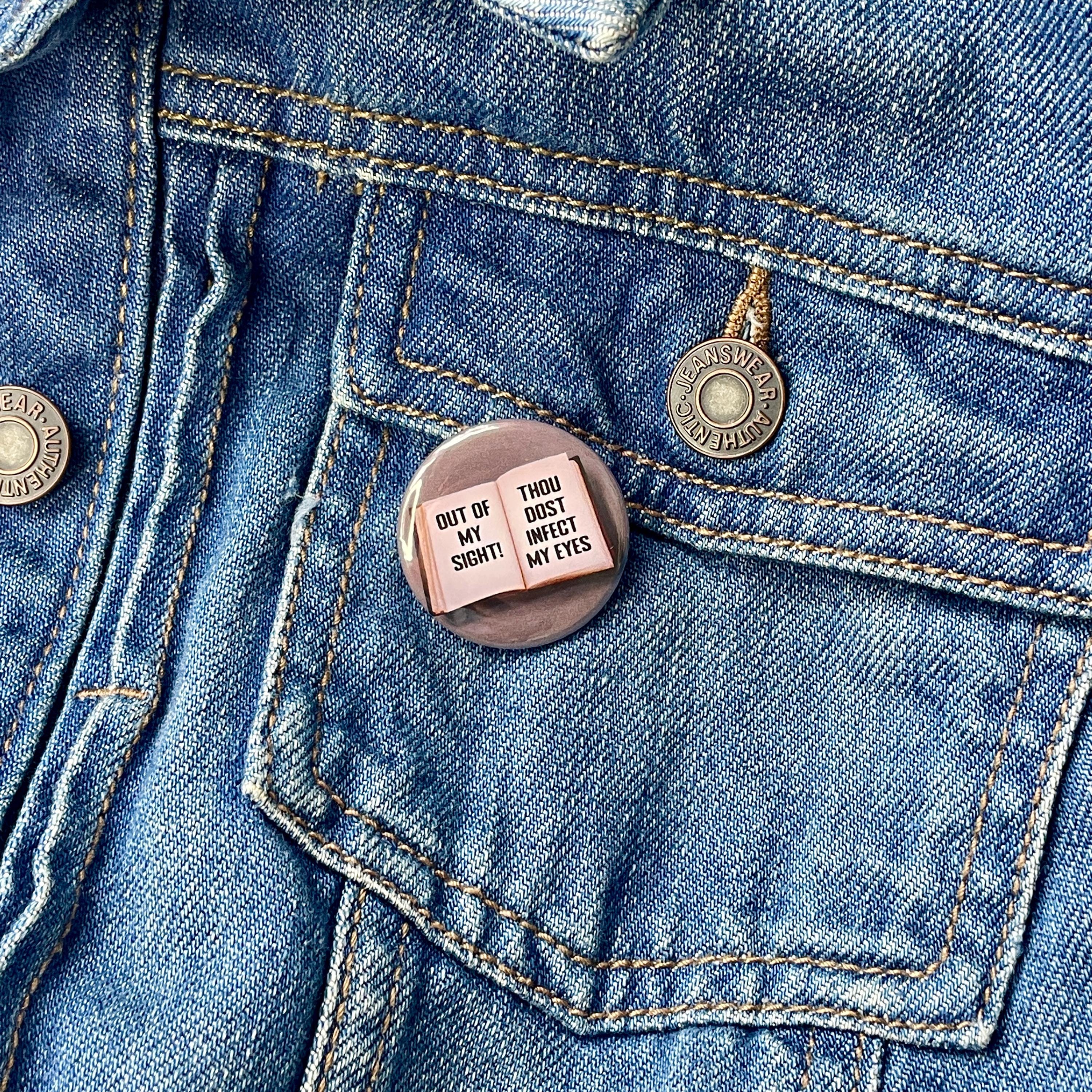Funny Shakespearean Insult Pin Badges, Set of 5 - Etsy