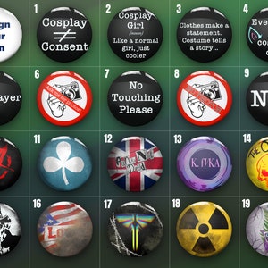 Cosplay Pin Badges, Choose From Collection or Design Your Own - Etsy