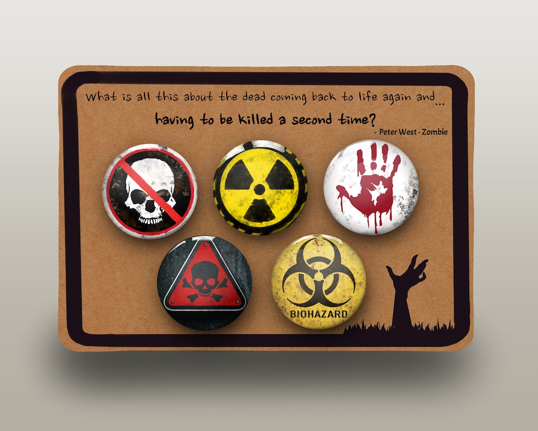 Zombie Pin Badges | Set of 5 | Undead | Fan Cosplay Gift | Infected ...