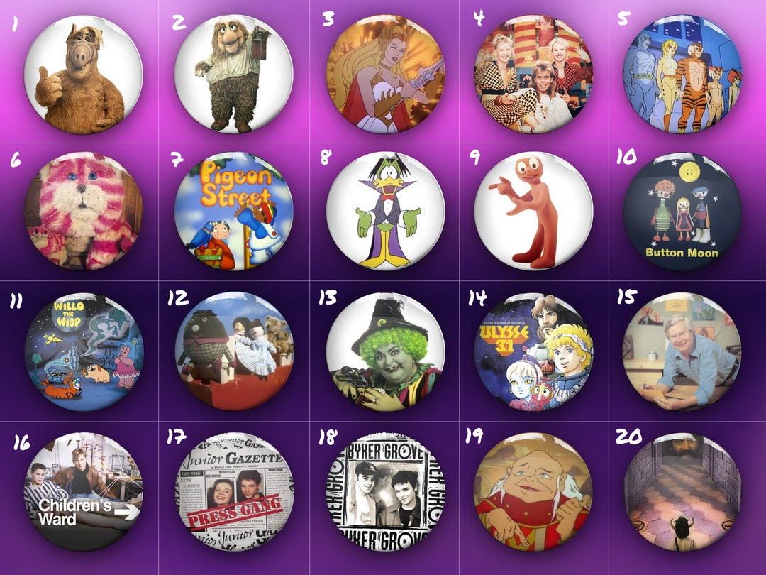 80's Children's TV Pin Badge Button | 80s Kids TV Gift | 80s TV | 80's ...